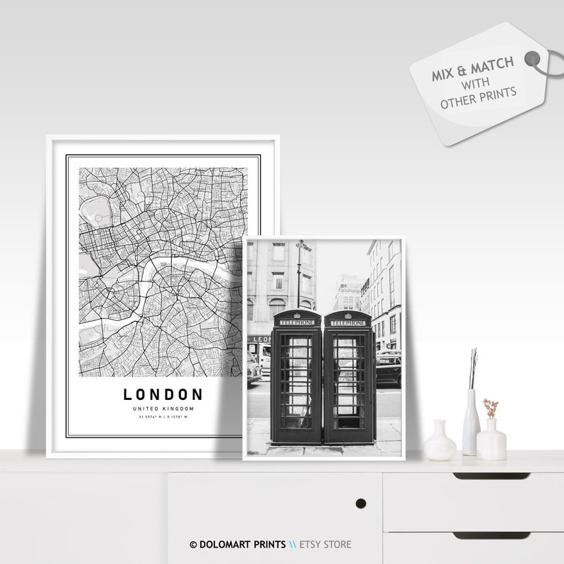 London UK Printable Maps Map of London High Resolution - Etsy