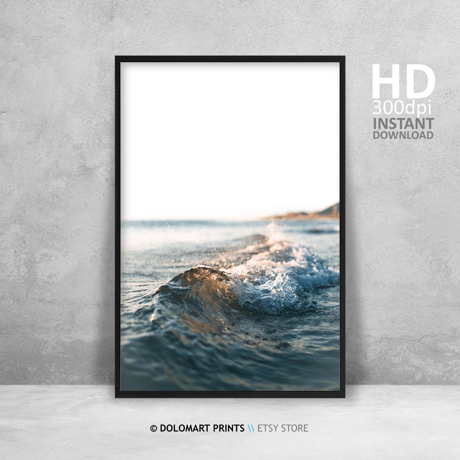 Beach Wall Art Poster Ocean Art Print Wave Print Coastal - Etsy