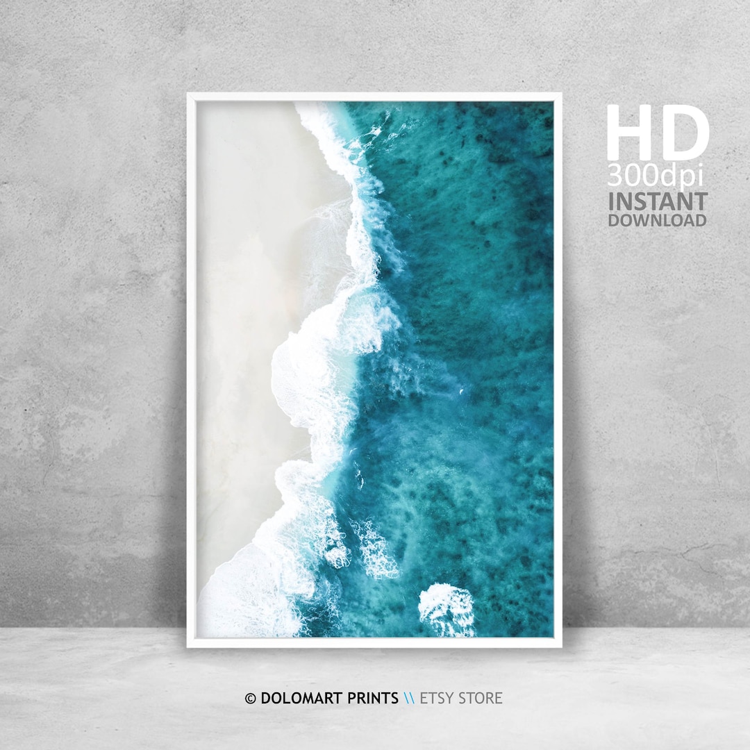 Aerial Beach Photography, Modern Beach Art, Digital Download, Printable ...