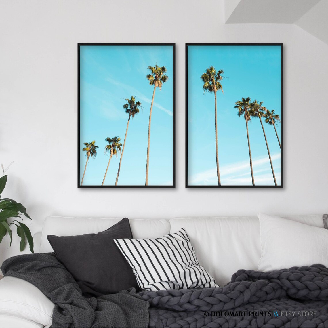 Set of 2 Palm Prints Tropical Printable Art Digital - Etsy