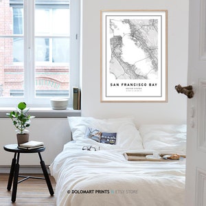 SF the Bay Area Map, San Francisco Map Print, San Francisco Map Poster ...