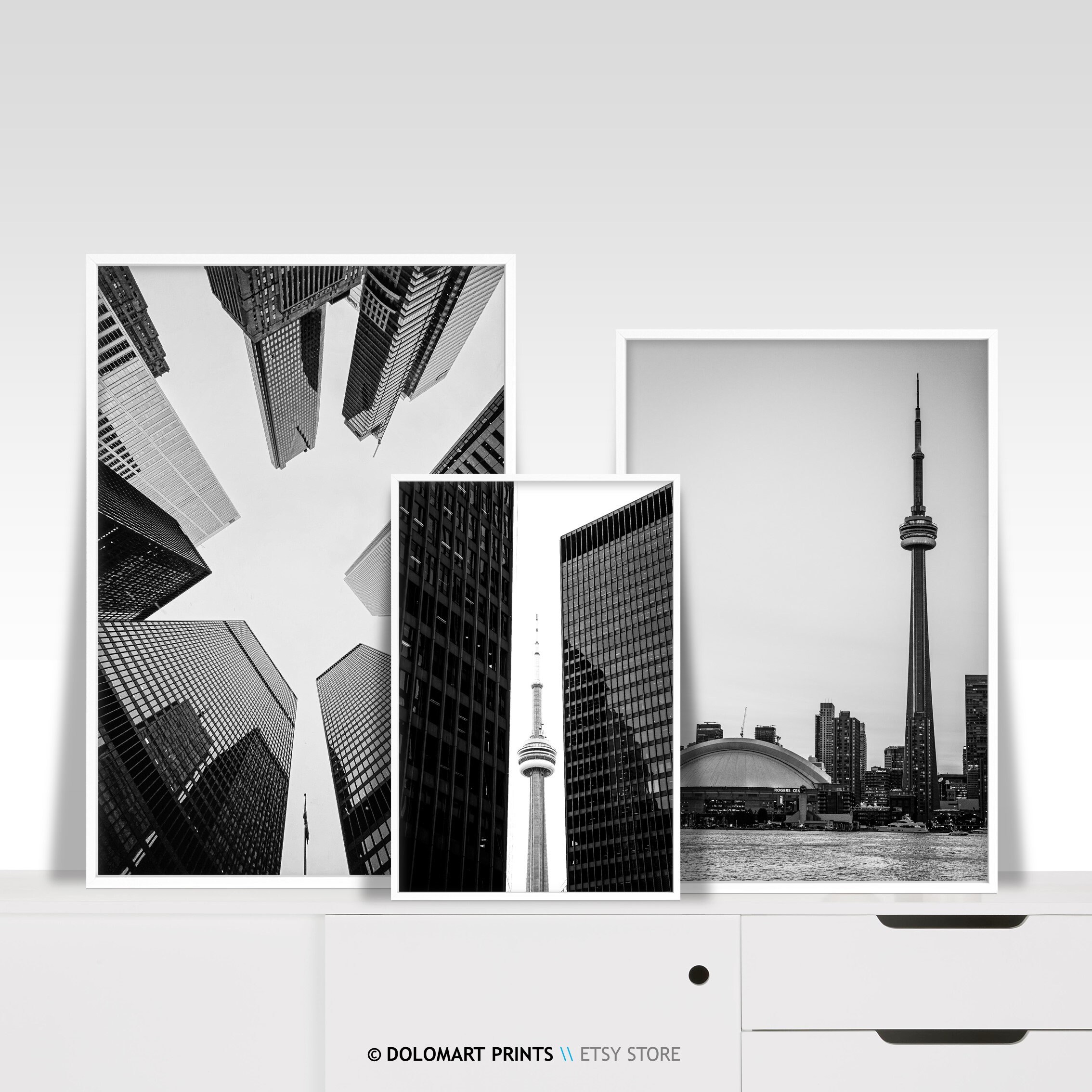 Toronto Architecture Prints Gallery Set of 3 Black and White | Etsy
