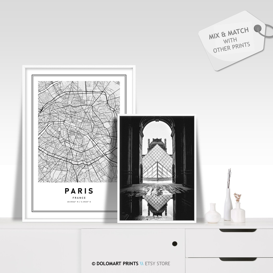 Paris France Printable Maps Map of Paris High Resolution - Etsy