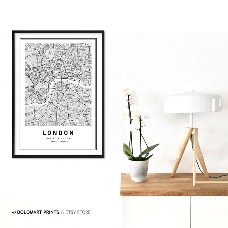 London UK Printable Maps Map of London High Resolution - Etsy
