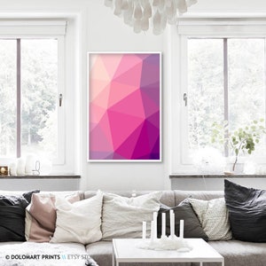 Set of 3 Prints, Pink Prints Set, Minimalist Prints Bundle, Pink and ...