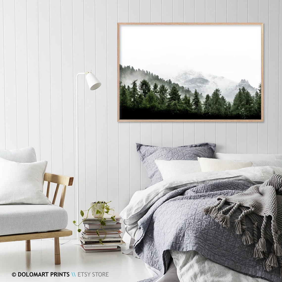 Large Wall Art Forest Print Mountain Prints Green Forest - Etsy