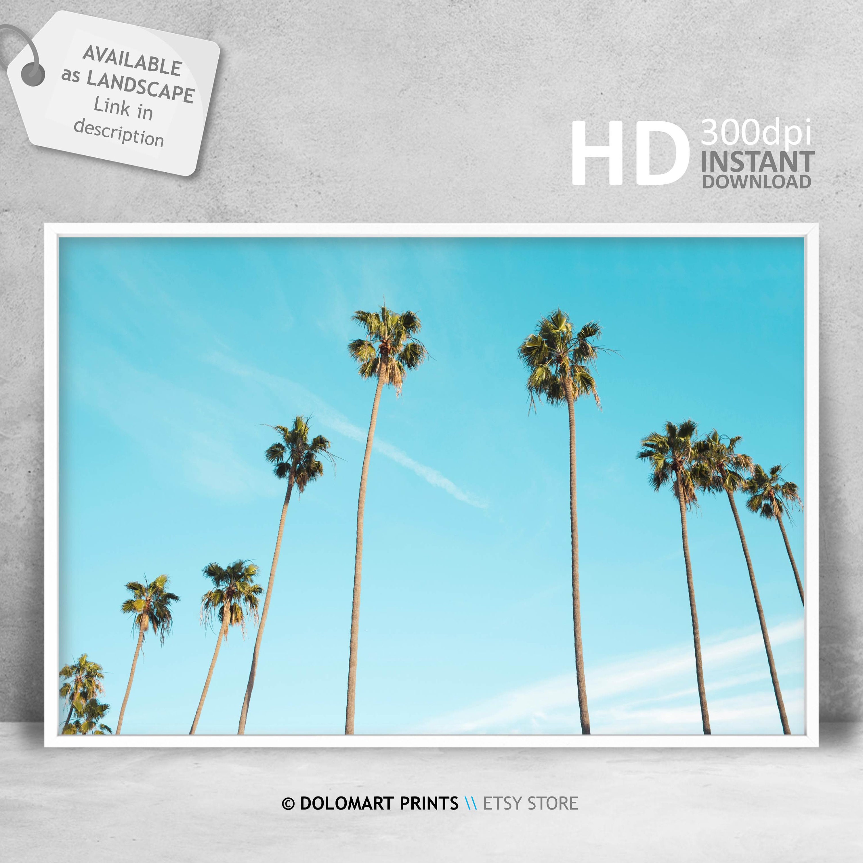 Set of 2 Palm Prints Tropical Printable Art Digital - Etsy