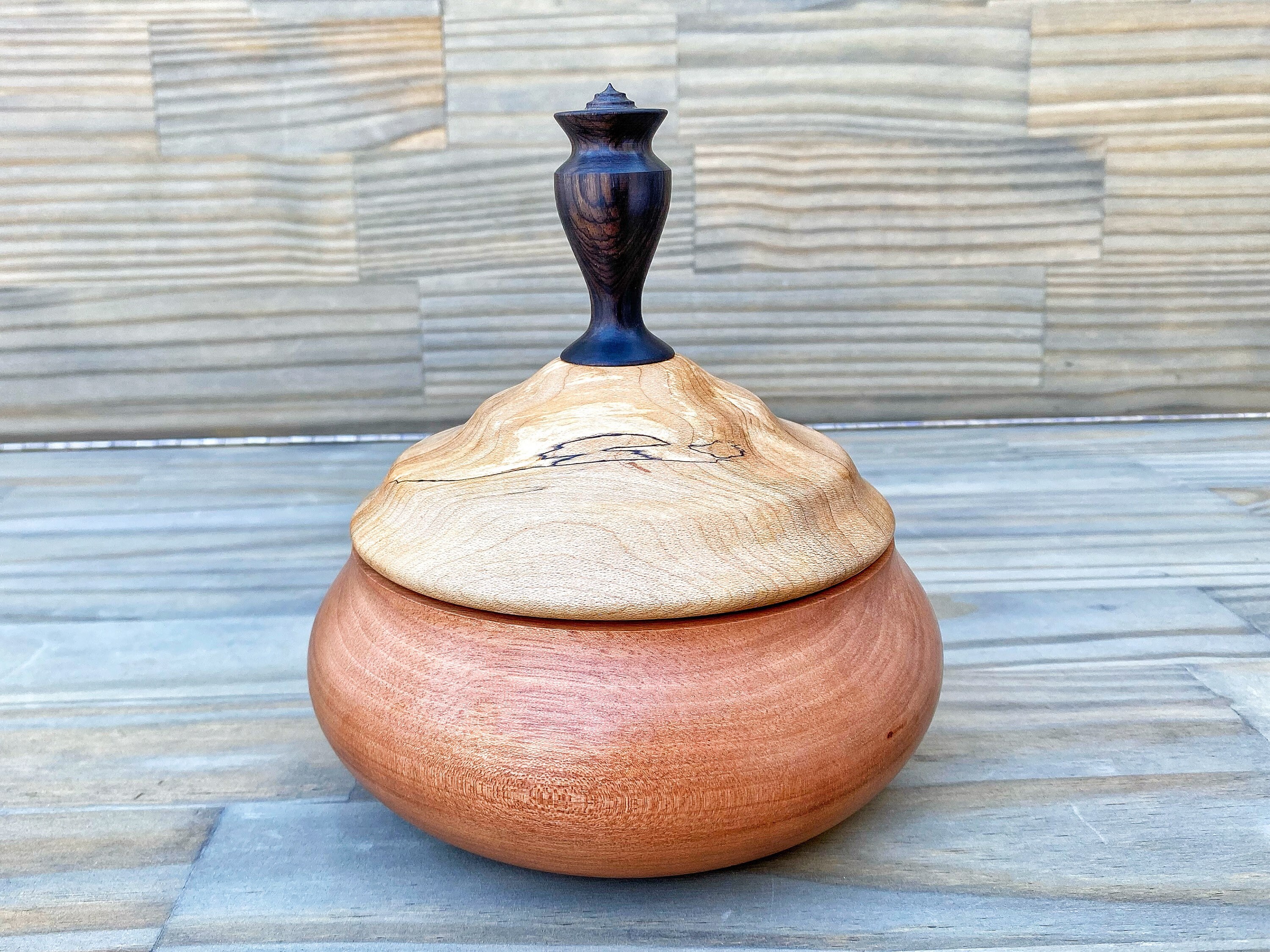 Lidded Wooden Bowl - Etsy