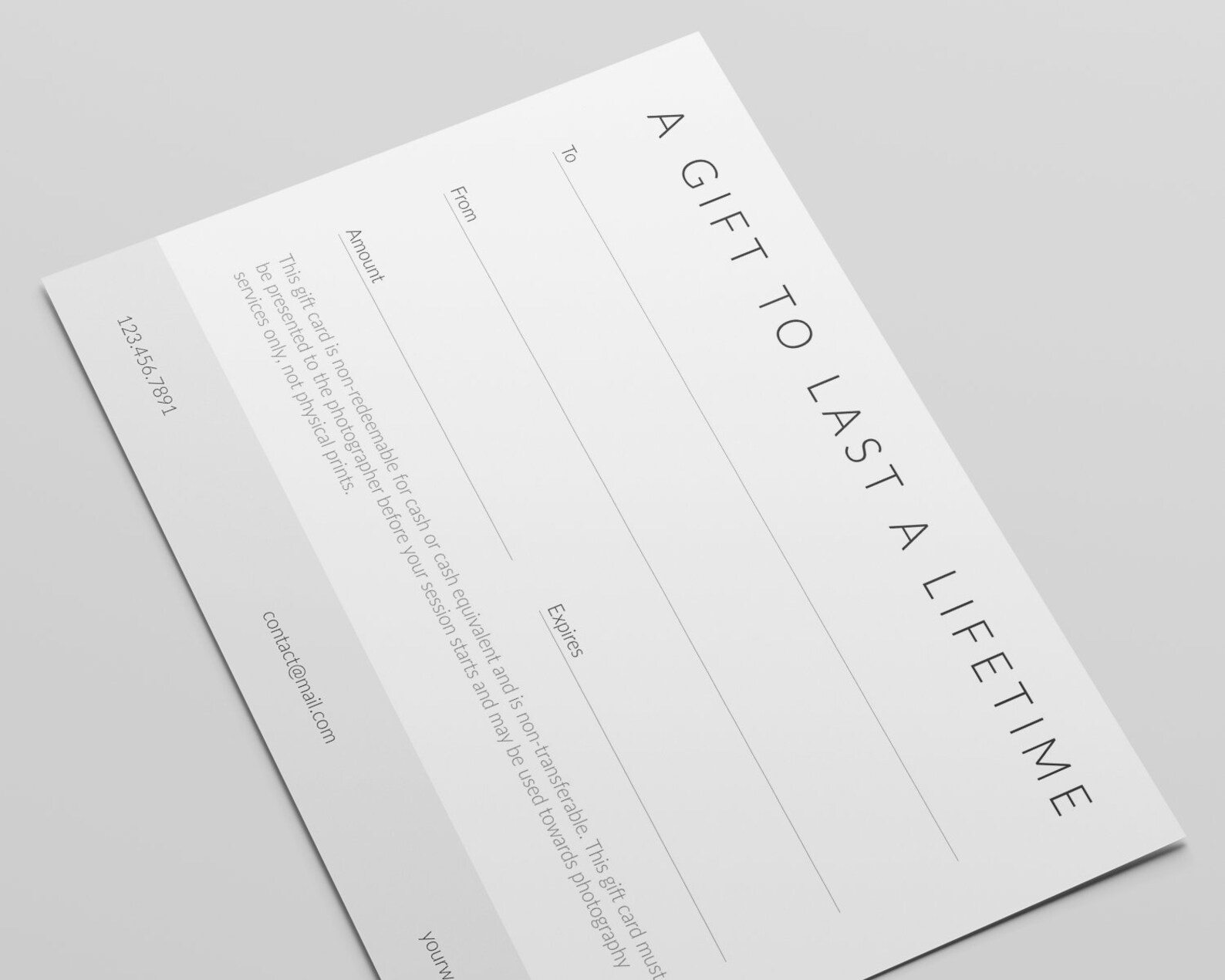 Photography Gift Certificate - Photography Marketing Kit - Photography ...