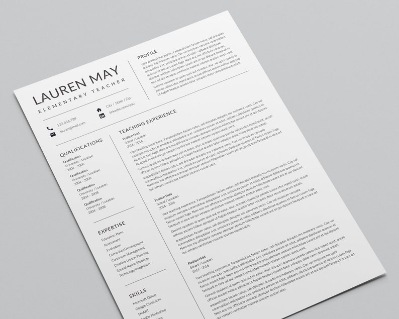 Teacher Resume Teacher Resume Template Creative Resume Template ...