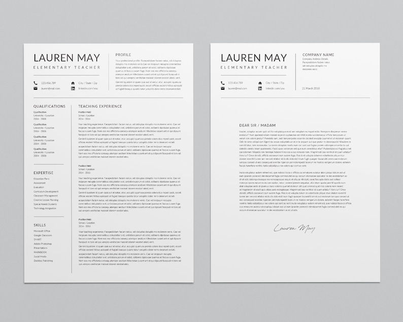 Teacher Resume Teacher Resume Template Creative Resume Template ...