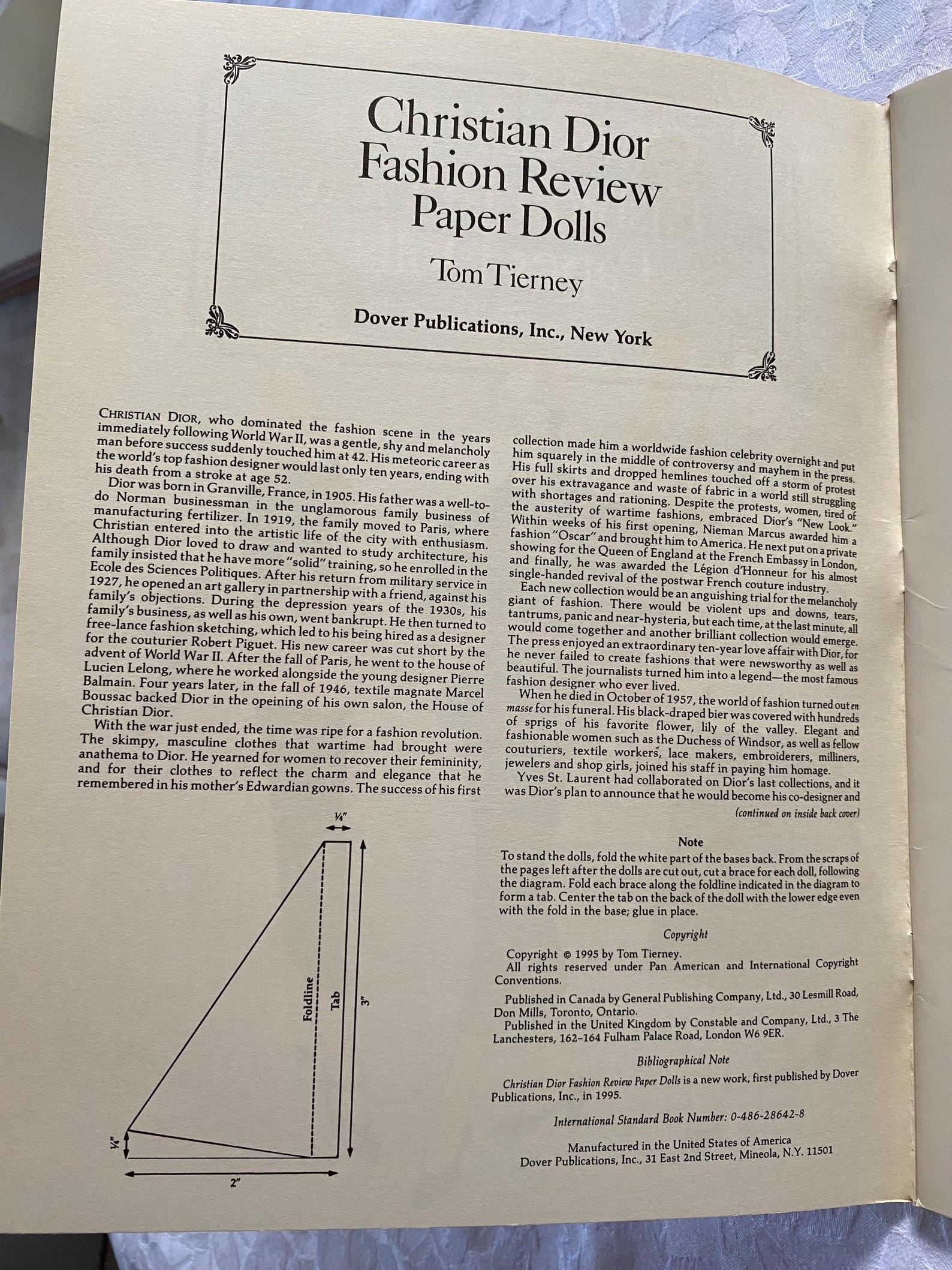 Christian Dior Paper Dolls, UNCUT, by Tom Tierney, Pristine Condition ...