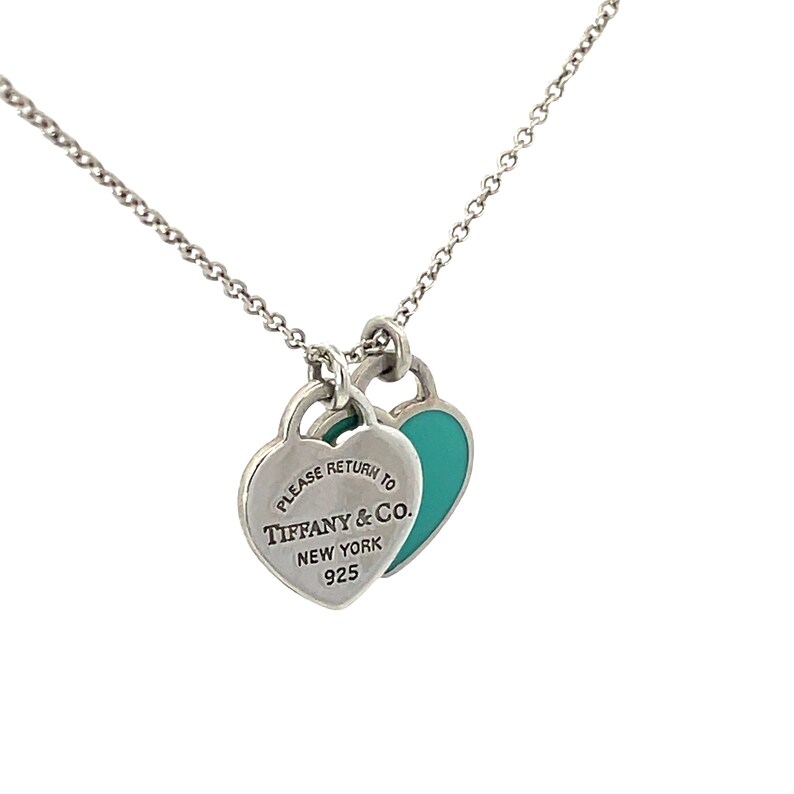 Tiffany Blue Double Heart Tag Pendant MINI - Etsy
