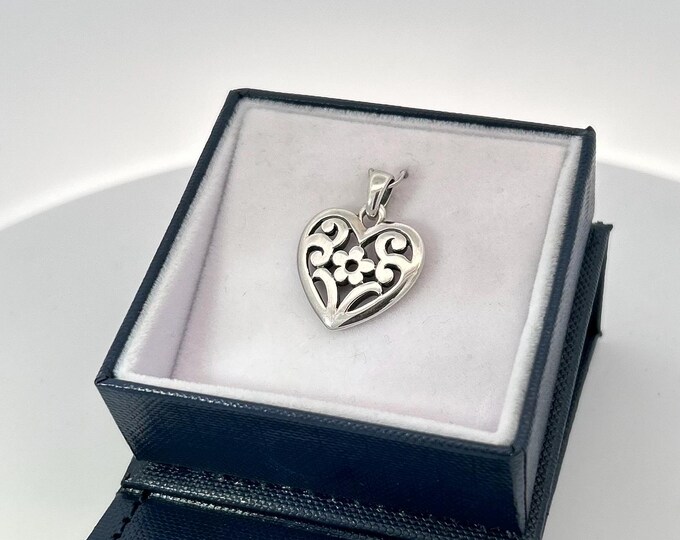 James Avery Retired Scroll Floral Love Heart Sterling Silver Charm - Etsy
