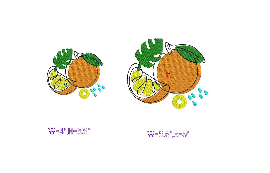 Orange Embroidery Design/ 2 Sizes/ Fruit Embroidery/ Fruit Designs ...