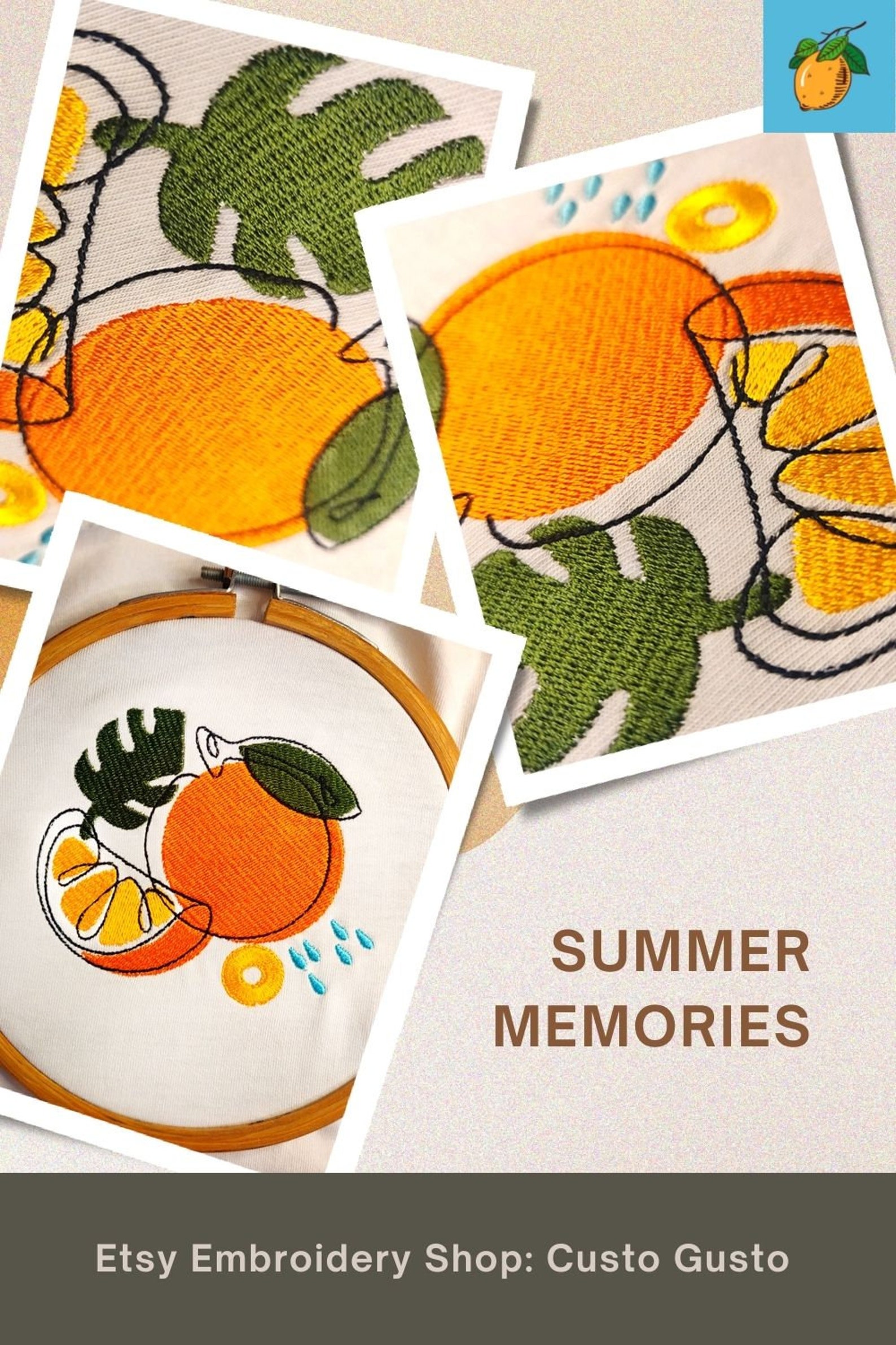 Orange Embroidery Design/ 2 Sizes/ Fruit Embroidery/ Fruit Designs ...