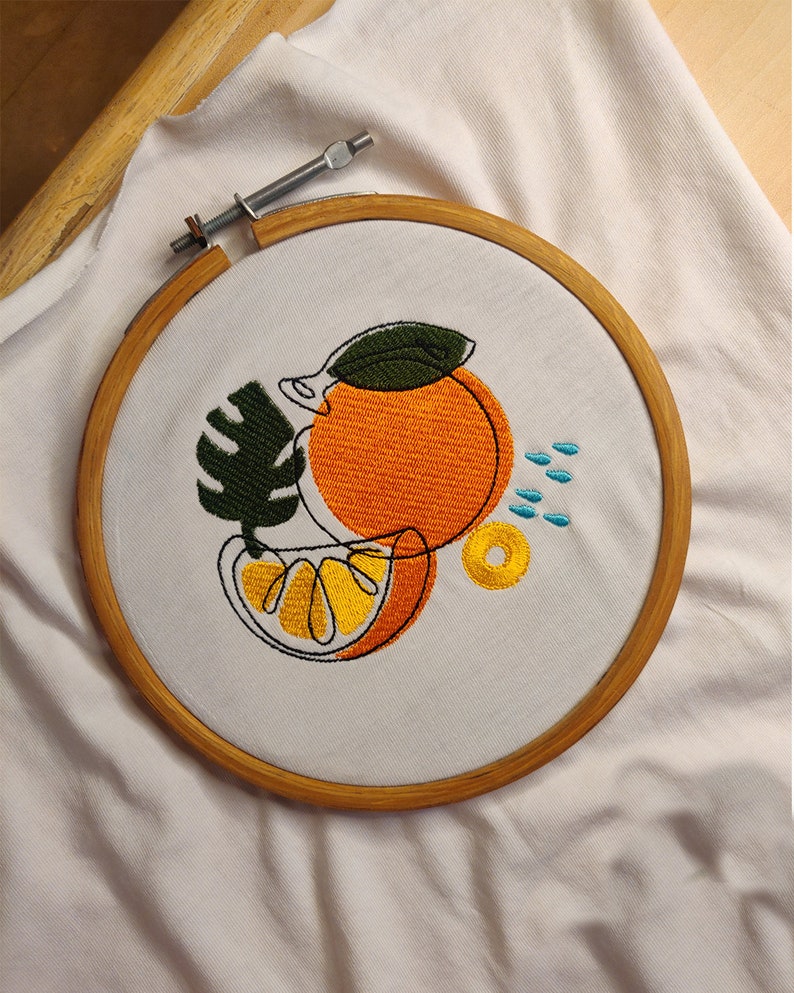 Orange Embroidery Design/ 2 Sizes/ Fruit Embroidery/ Fruit Designs ...