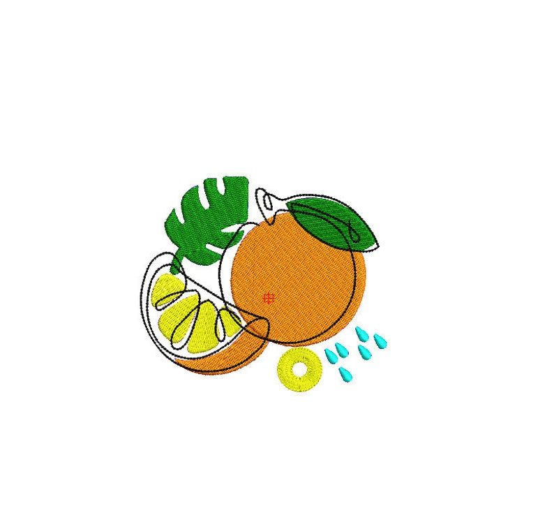 Orange Embroidery Design/ 2 Sizes/ Fruit Embroidery/ Fruit Designs ...