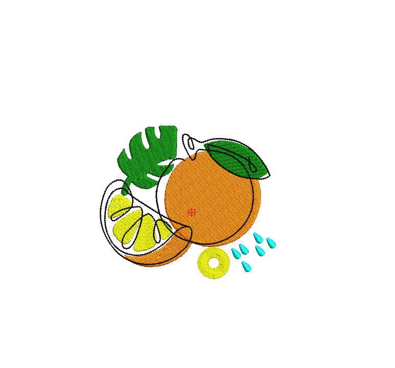 Orange Embroidery Design/ 2 Sizes/ Fruit Embroidery/ Fruit Designs ...