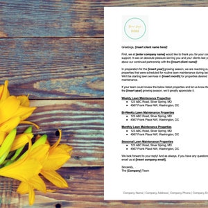 Seasonal Lawn Service Notice Template MS Word Small Business Email ...