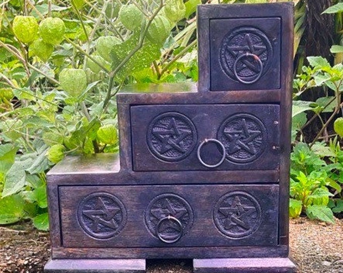 Unique Pentagram Apothecary Cabinet, Witchcraft Starter Kit, Witchcraft ...