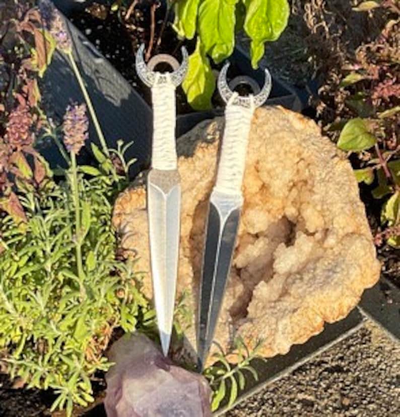 Handcrafted Boline Knife: White Handle Witchcraft Altar Tool - Etsy
