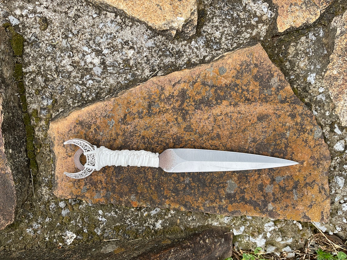 Bolline Wicca Knife White Handled Witch Knife Witchcraft - Etsy
