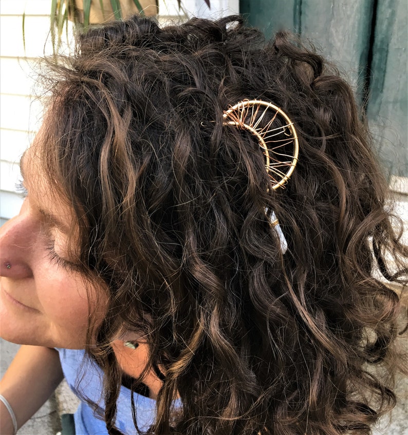 Crescent Moon Barrette Moon Hair Jewelry Crystal Moon Hair - Etsy