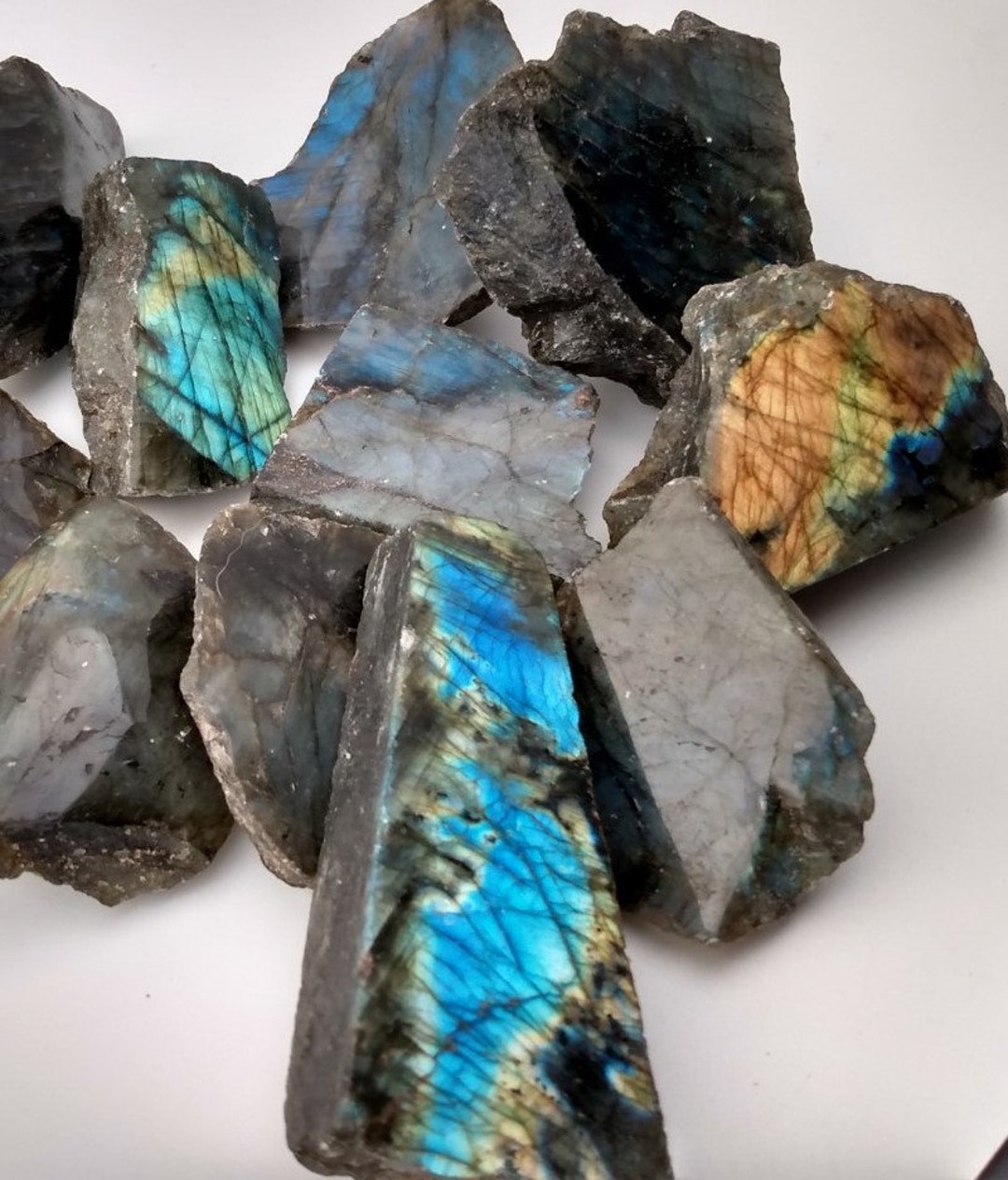 Labradorite, Polished on 1 Side to Exhibit BRILLIANT Flash ...
