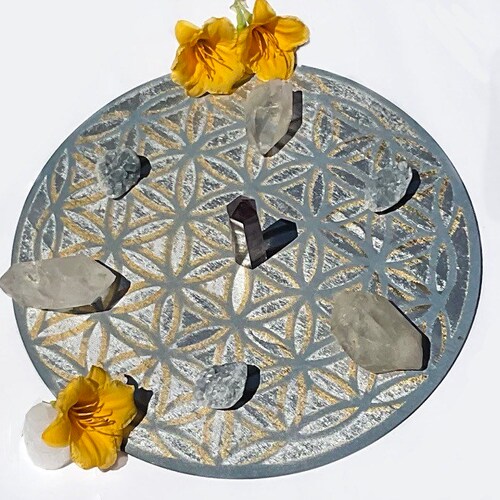Sacred Geometry Flower of Life Crystal Grid Altar Cloth | Etsy