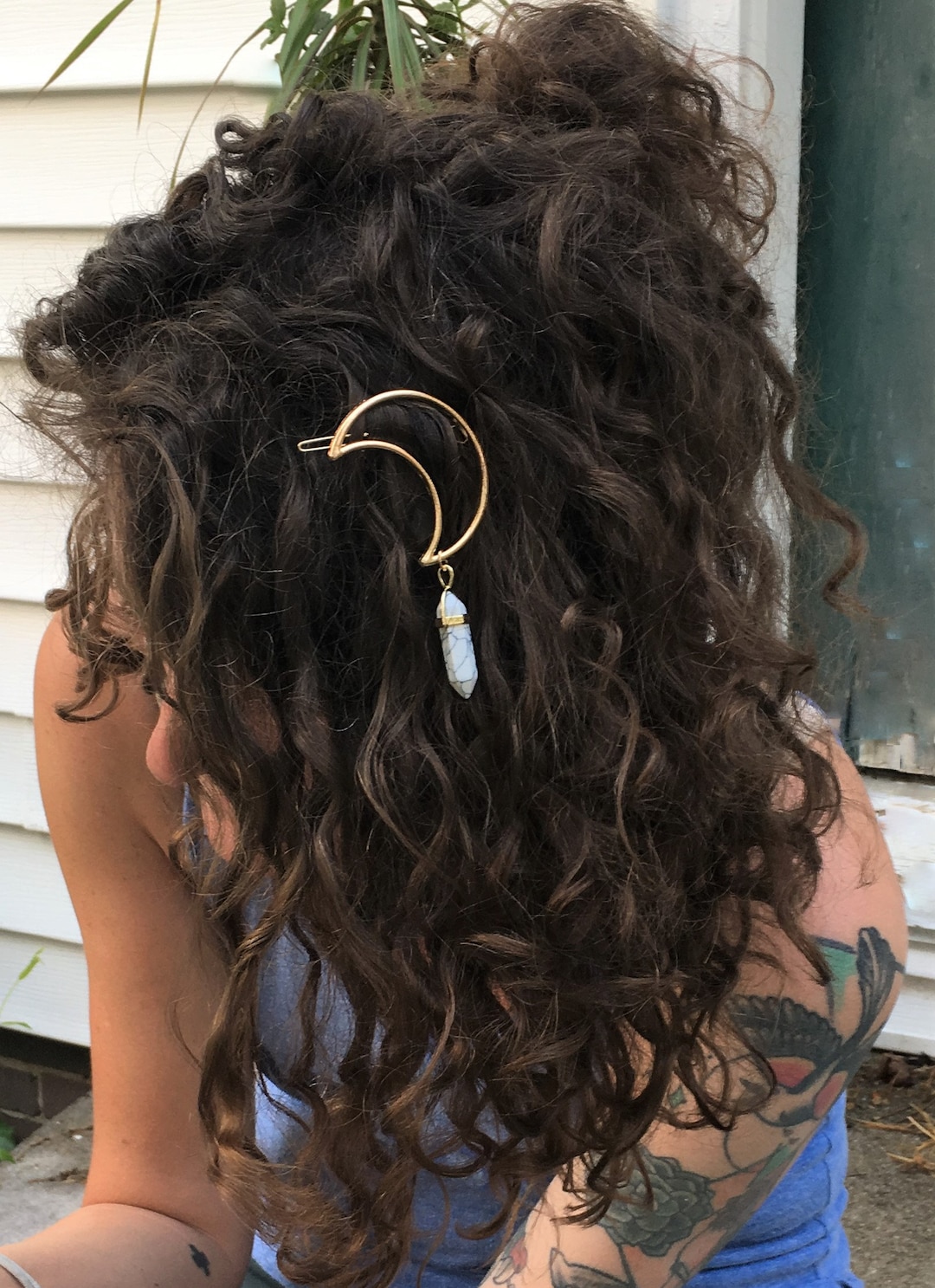 Crescent Moon Barrette, Moon Hair Jewelry, Crystal Moon Hair Clip ...