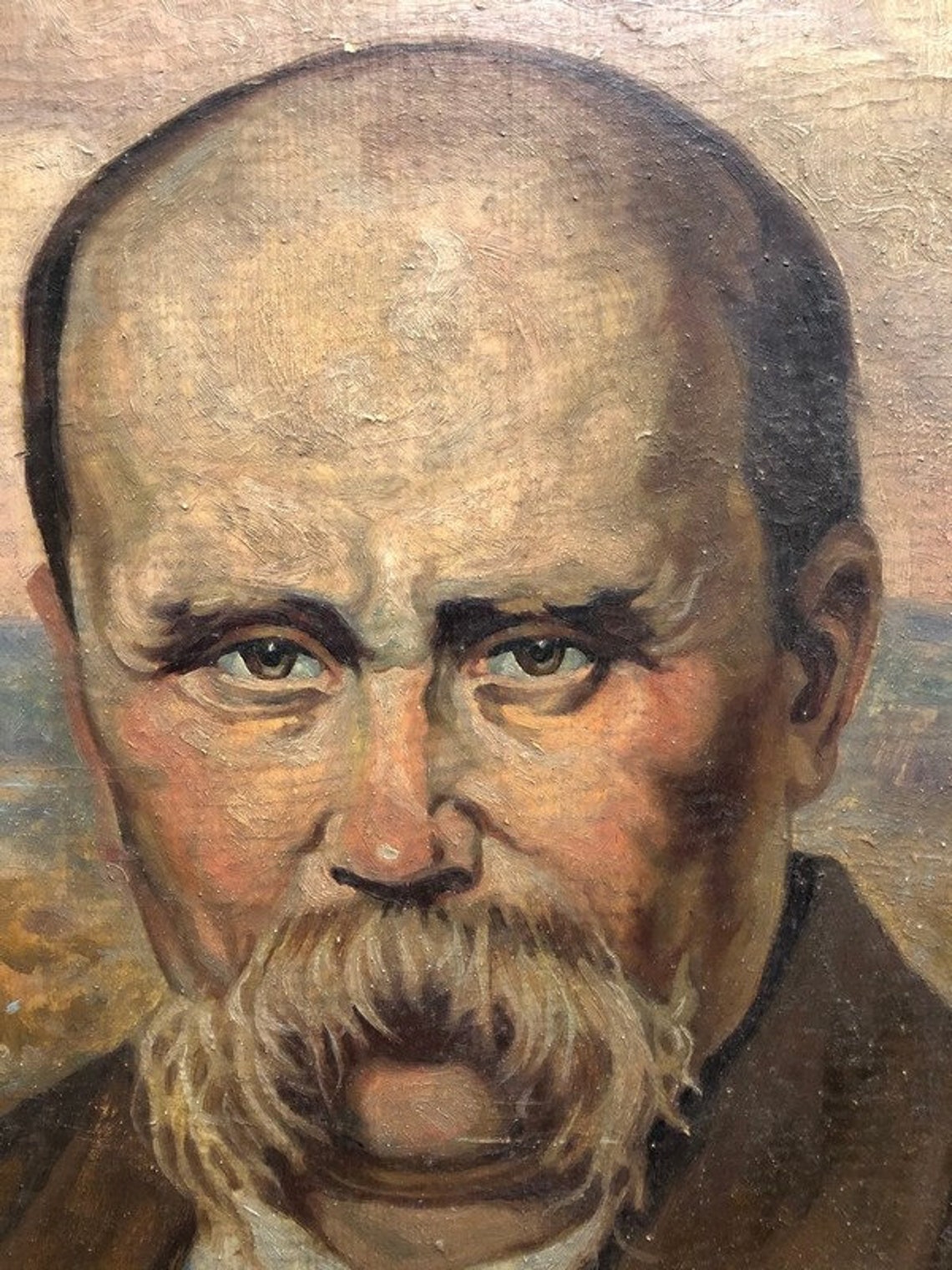 Portrait of Taras Shevchenko, Ukrainian Vintage Painting by Unknown ...
