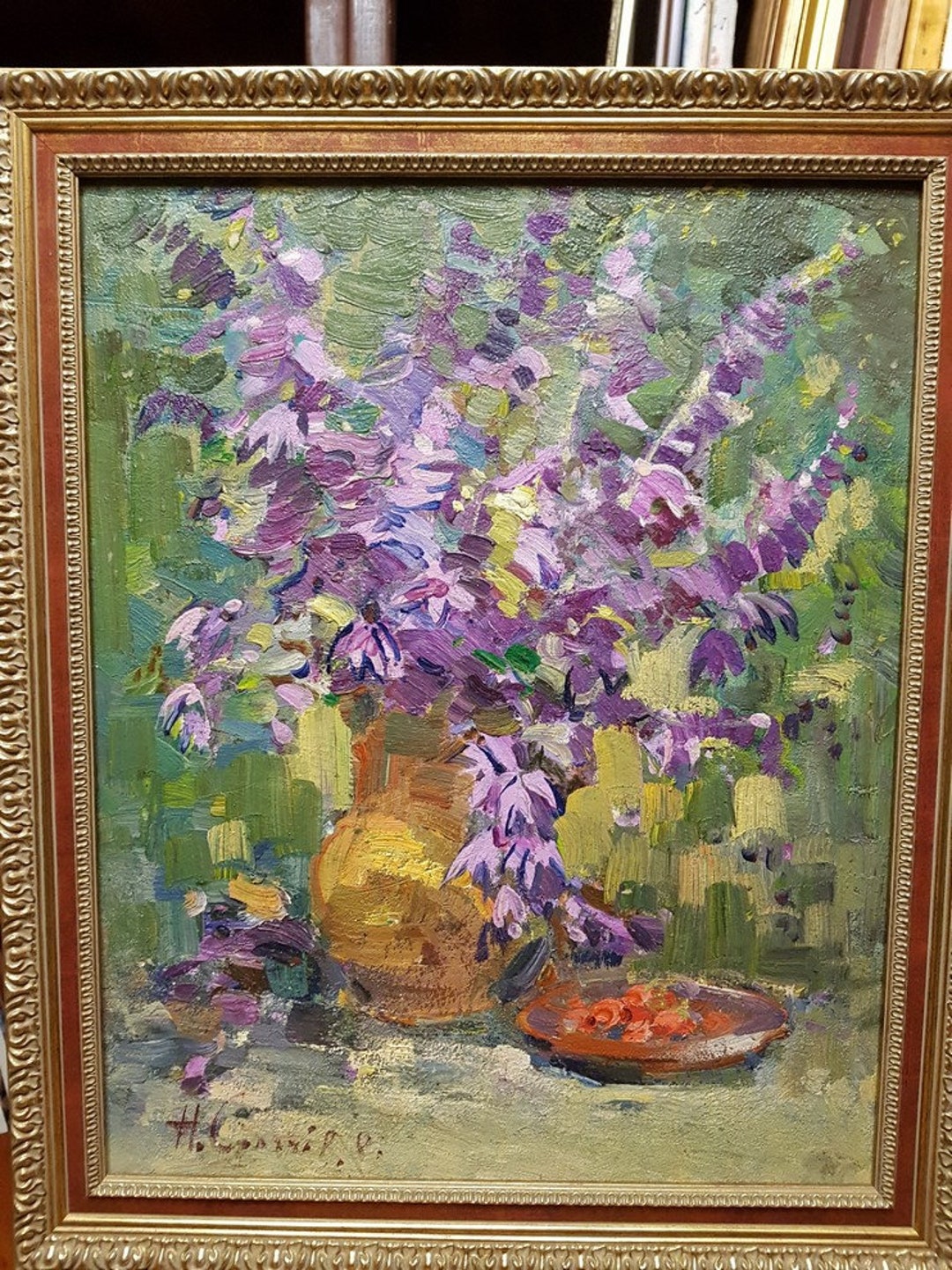 Flowers, Ukrainian Vintage Painting by Nikolay Sokolov. Oil on ...