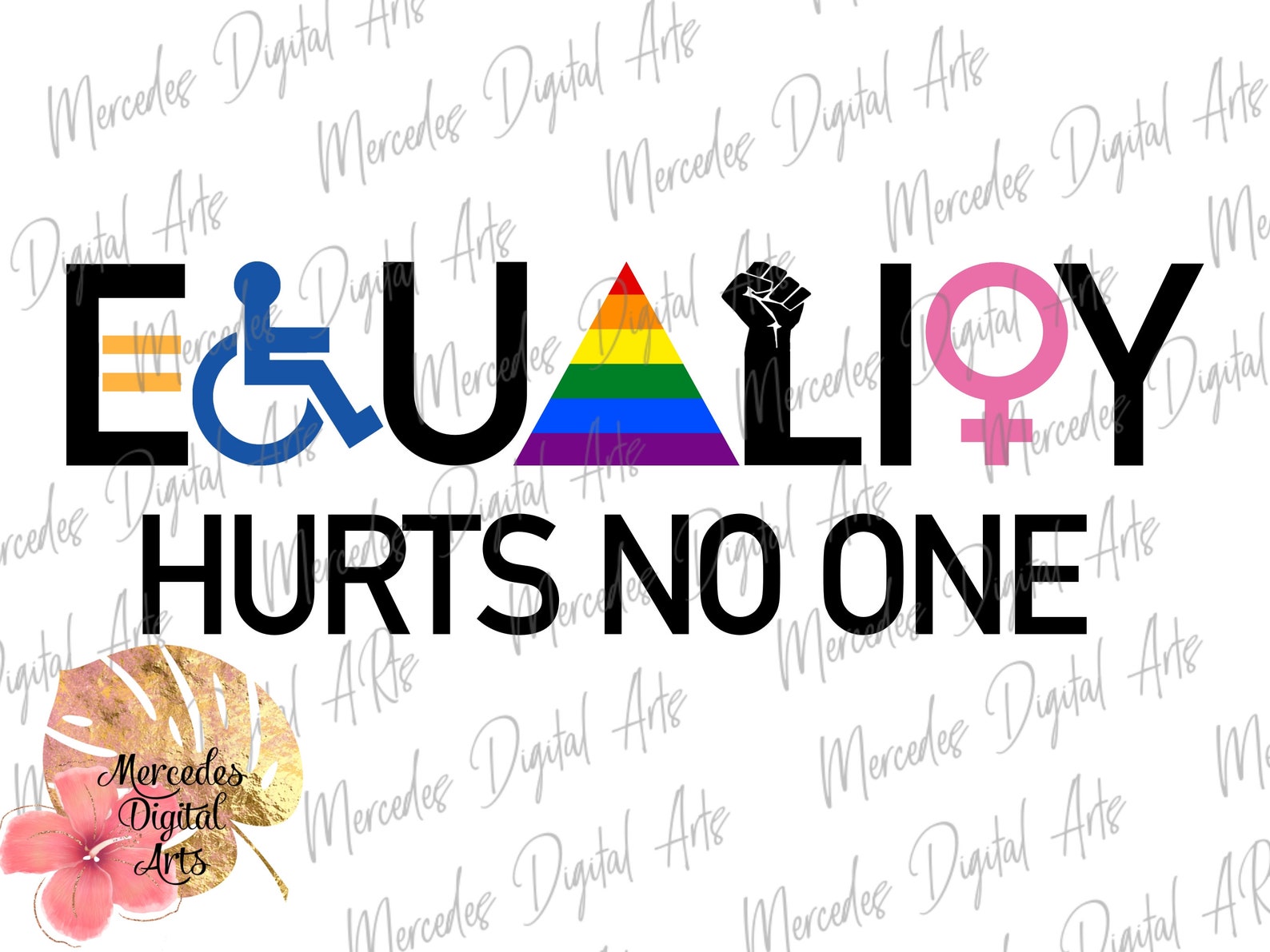 Equality Hurts No One PNG Transparent Background. Digital Download - Etsy