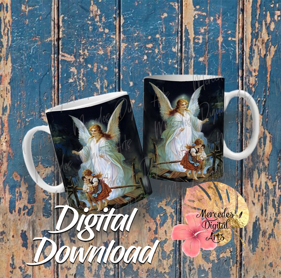 Guardian Angel 15 Oz Mug Png Sublimation Template. Digital Download - Etsy