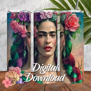 Frida Kahlo PNG Wrap. Frida Mexican Trenzas 20 Oz Skinny Straight ...