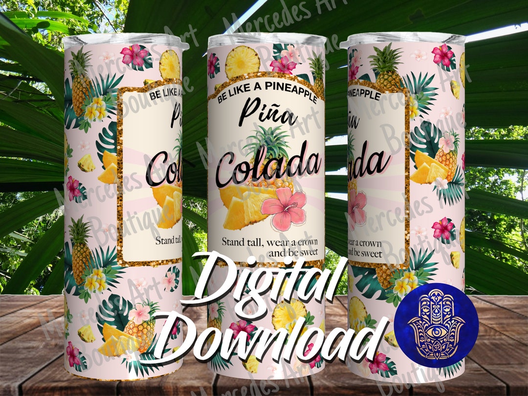Pina Colada Tumbler Template, 20oz Skinny Tumbler (digital Download) - Etsy