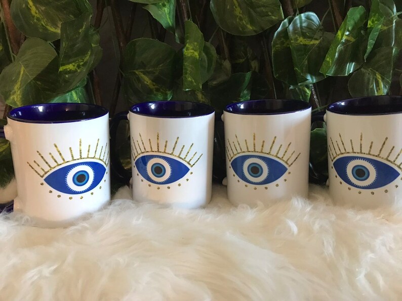 Evil Eye Turkish Eye Nazar Fatima Personalized Coffee Mug - Etsy