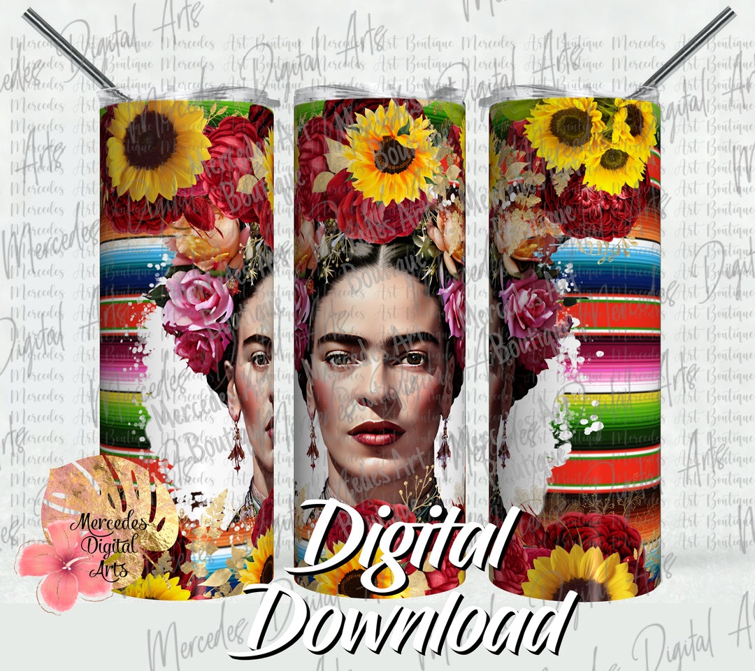 Frida Kahlo PNG Wrap. Frida PNG Wrap. Frida 20oz Skinny Straight ...