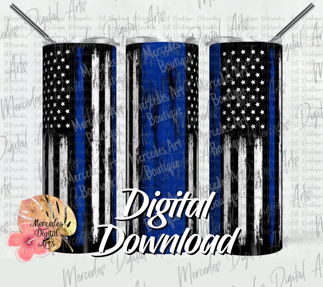 Thin Blue Line Template PNG 20 Oz Skinny Straight Tumbler Template ...