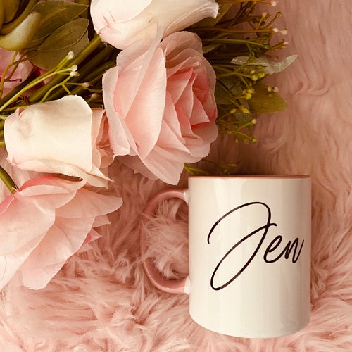 Personalized Coffee Mug chain Link With Monogram - Etsy