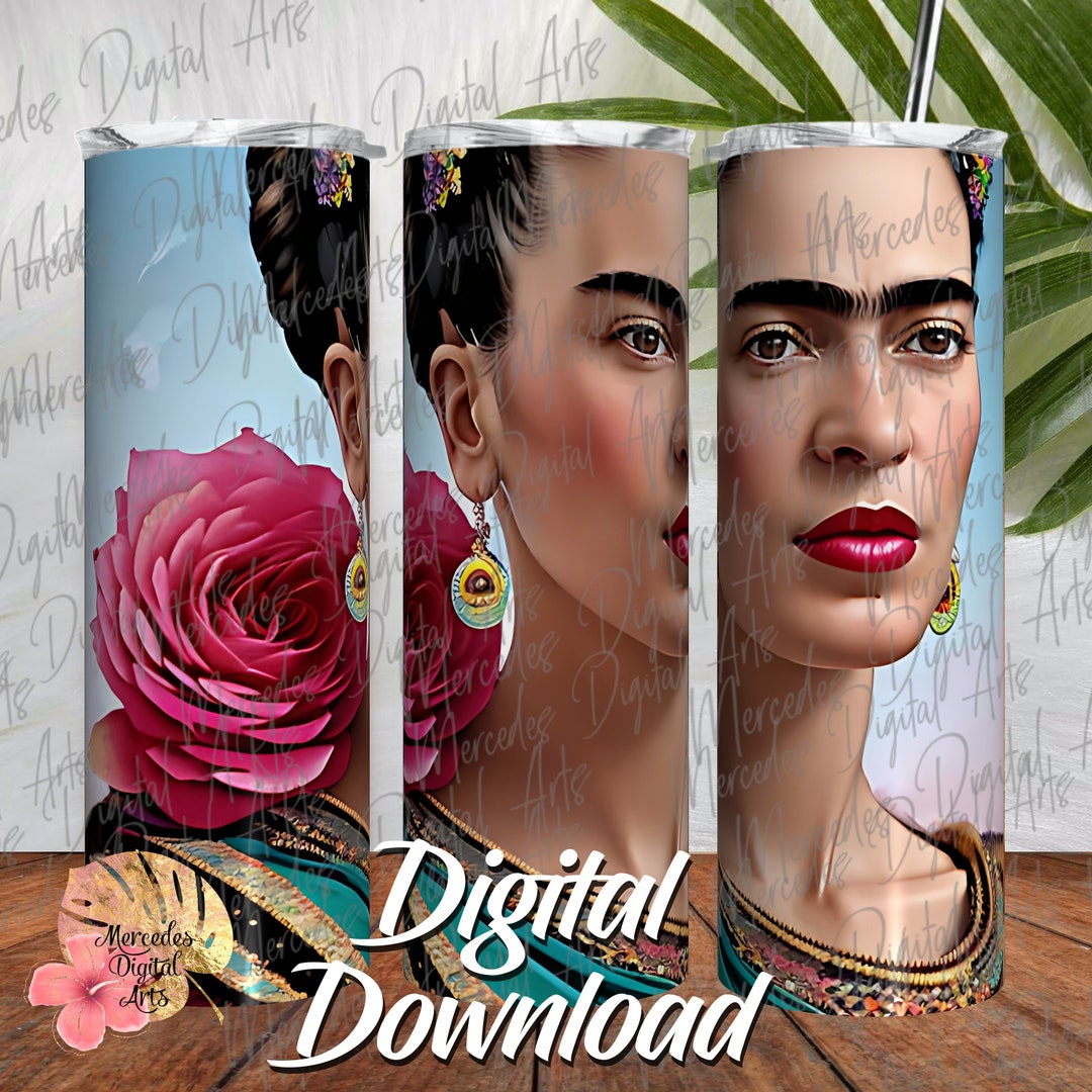 Frida Kahlo PNG Wrap. Frida PNG Wrap. Frida 20oz Skinny Straight ...