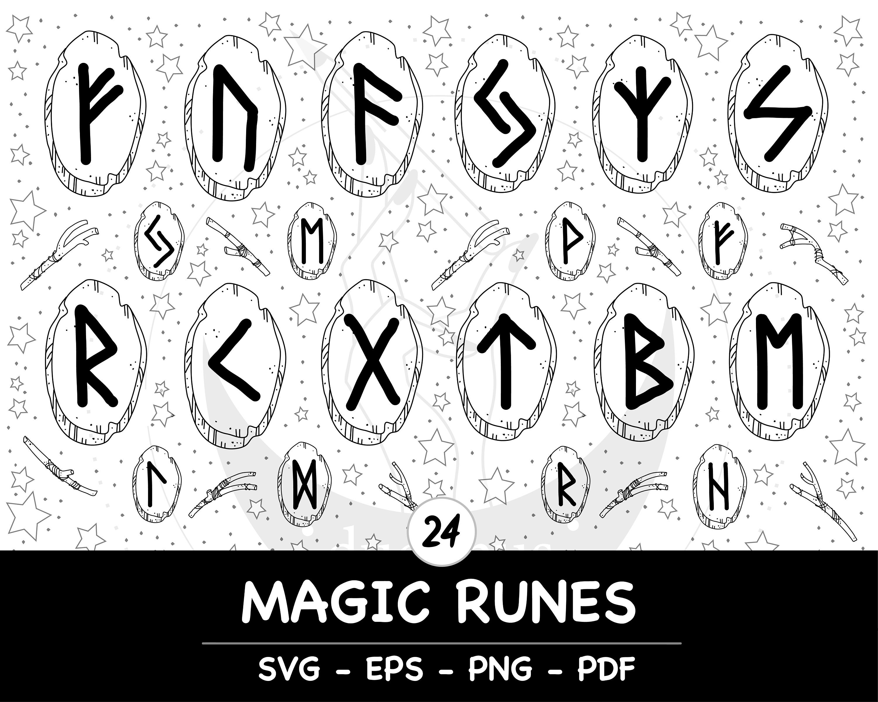 Slavic runes svg files for print esoteric set svg mythology | Etsy