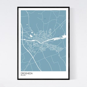 Drogheda City Map Art Print Many Styles 350gsm Art Quality - Etsy