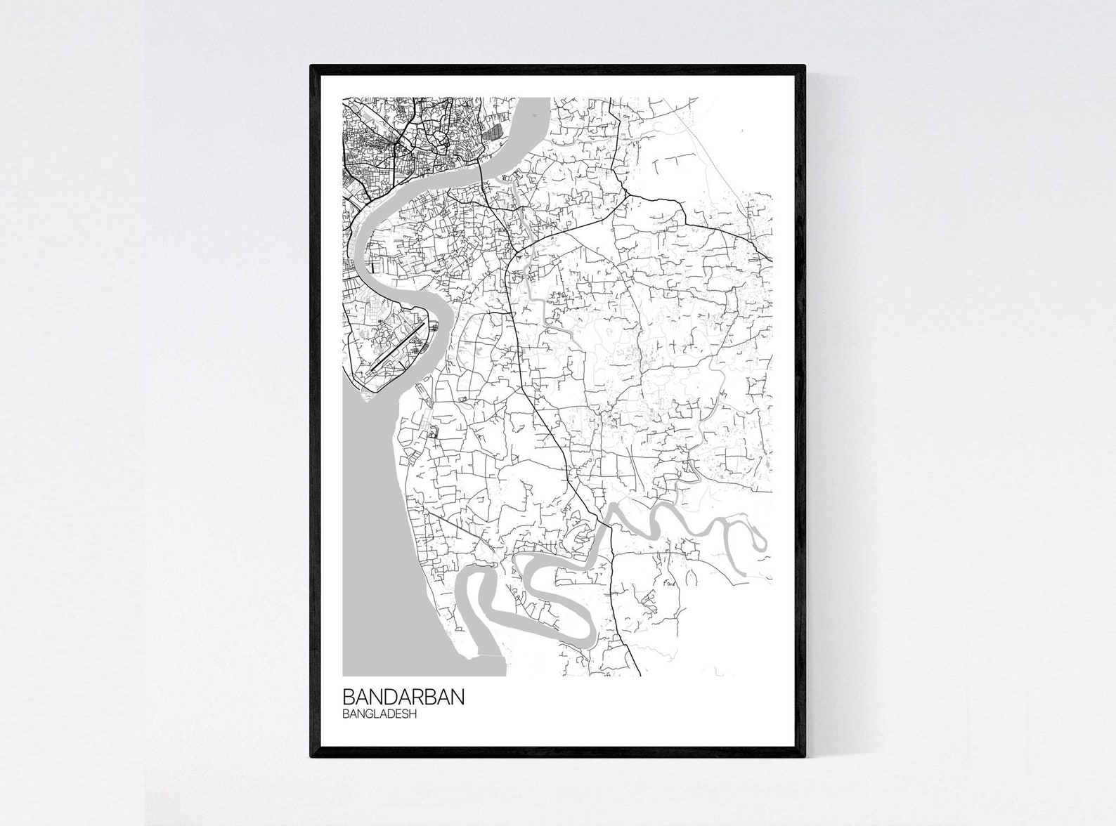 Bandarban Bangladesh Map Art Print Many Styles Art - Etsy