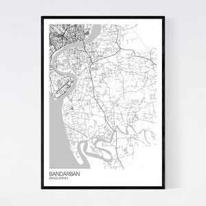 Bandarban Bangladesh Map Art Print Many Styles Art | Etsy