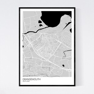 Grangemouth Scotland Map Art Print Many Styles 350gsm Art - Etsy