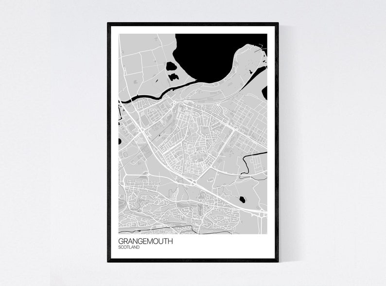 Grangemouth Scotland Map Art Print Many Styles 350gsm Art - Etsy