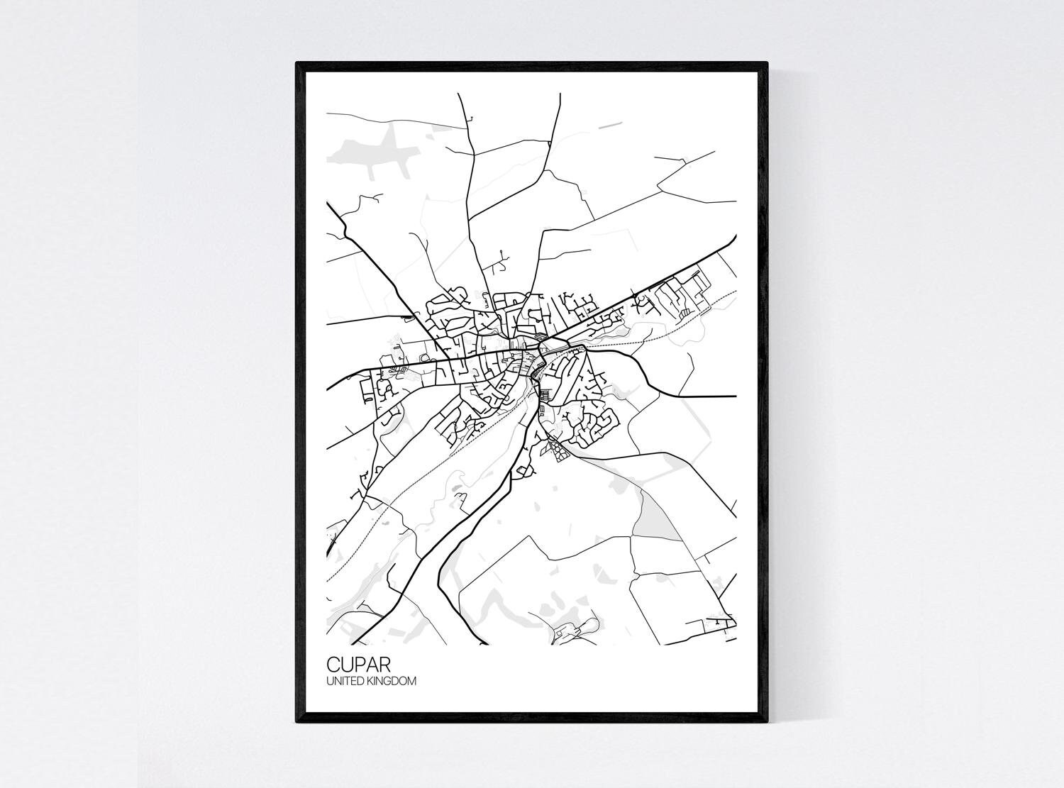 Cupar Scotland Map Art Print Many Styles 350gsm Art | Etsy