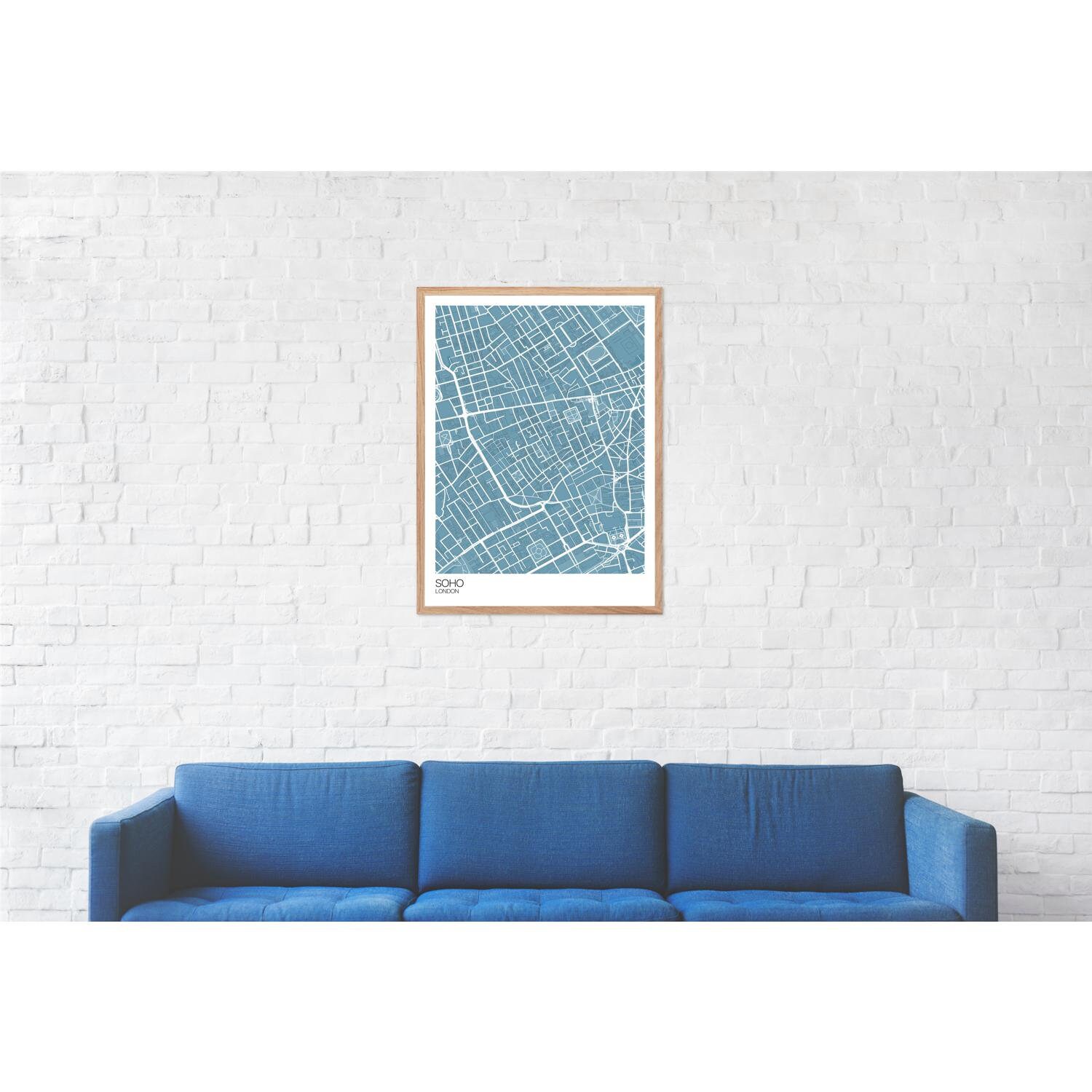 Soho London Map Art Print Many Colours 350gsm Art Quality | Etsy